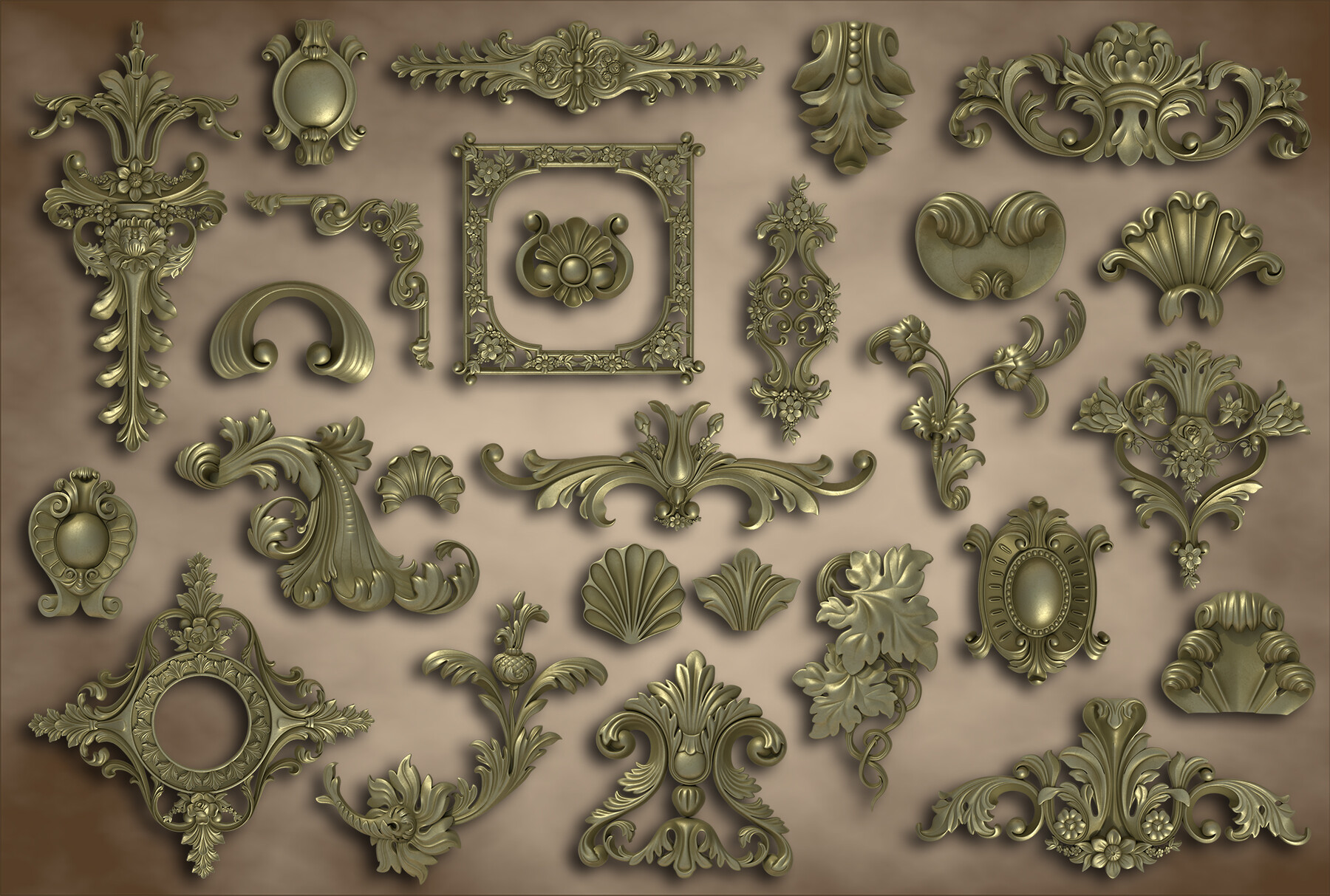 ArtStation - Ornamental Alphas Vol 01 | Brushes