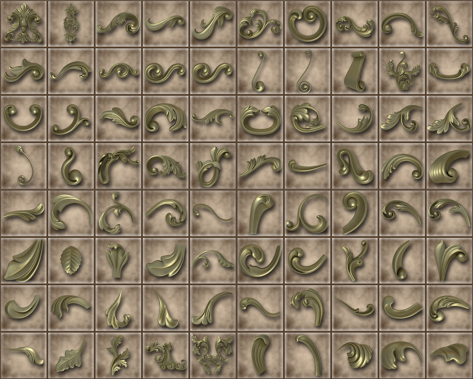 ArtStation - Ornamental Alphas Vol 01 | Brushes