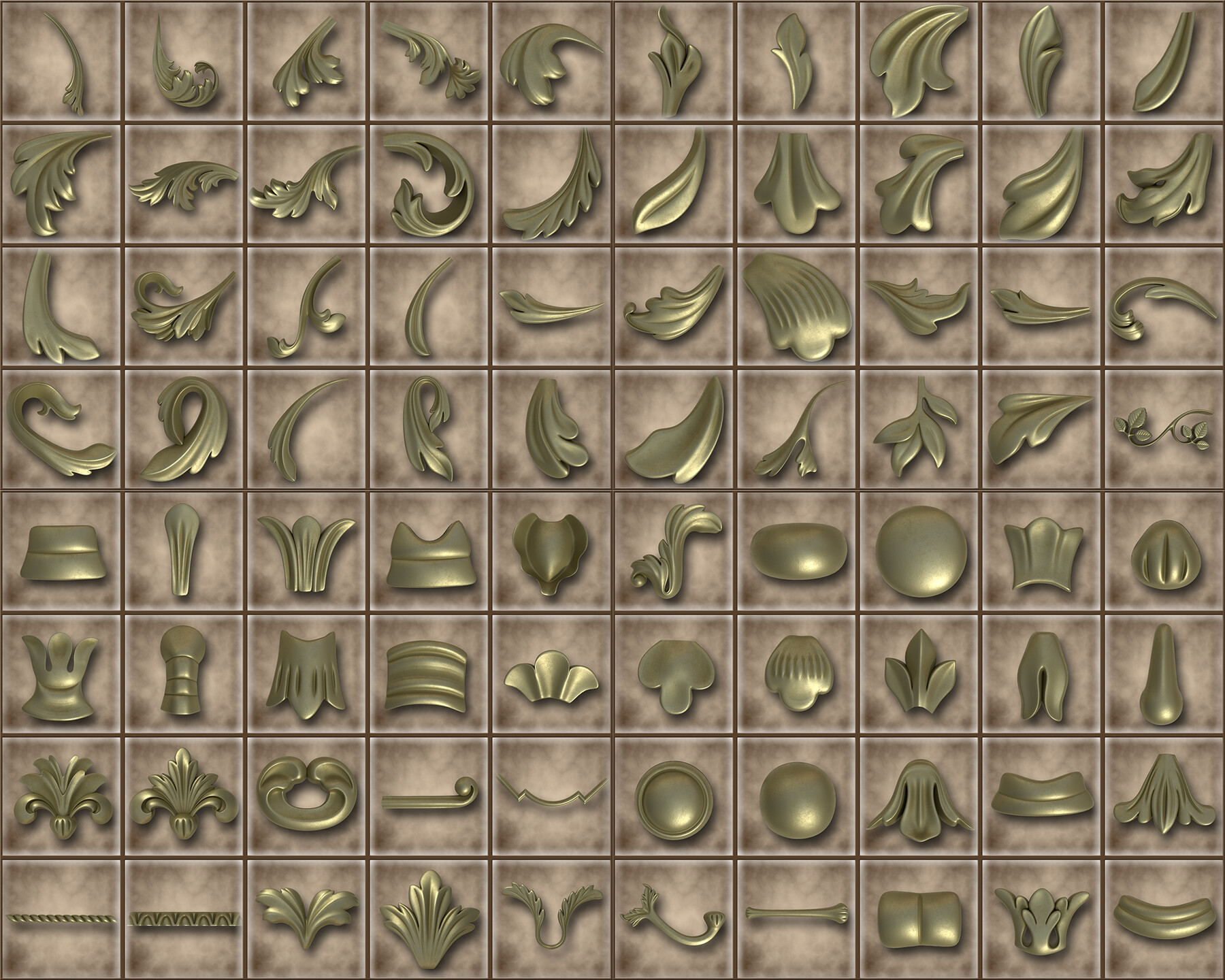 ArtStation - Ornamental Alphas Vol 01 | Brushes