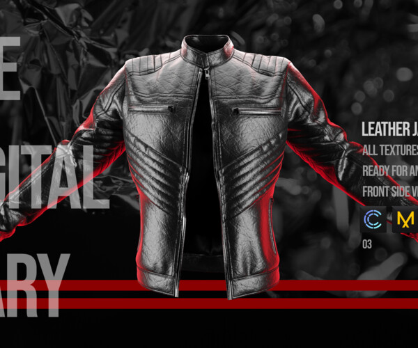 ArtStation - Men's Leather Jacket MD/Clo3D project file + OBJ/FBX ...