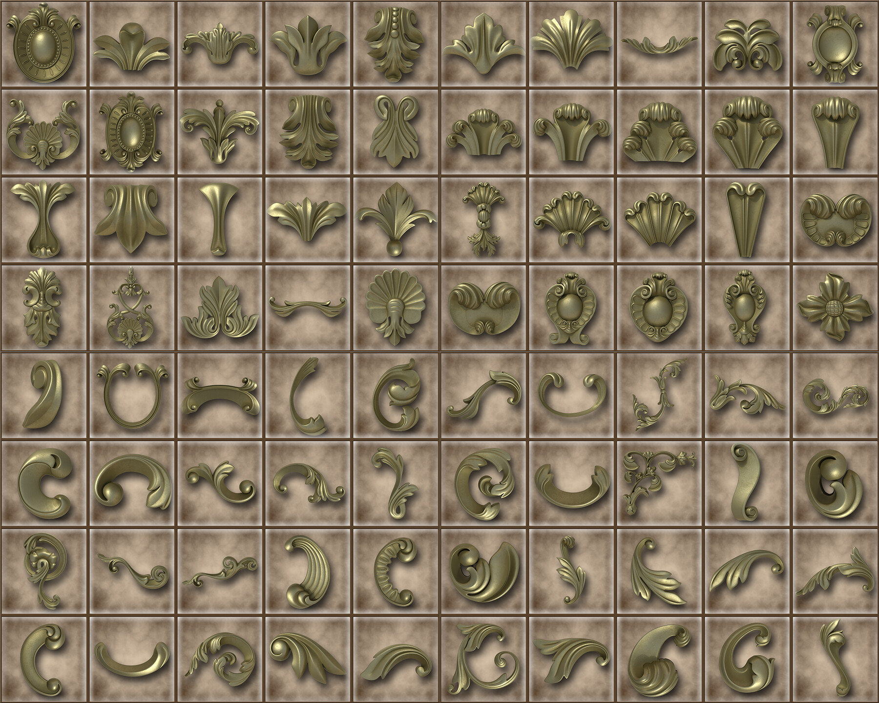 ArtStation - Ornamental Alphas Vol 01 | Brushes