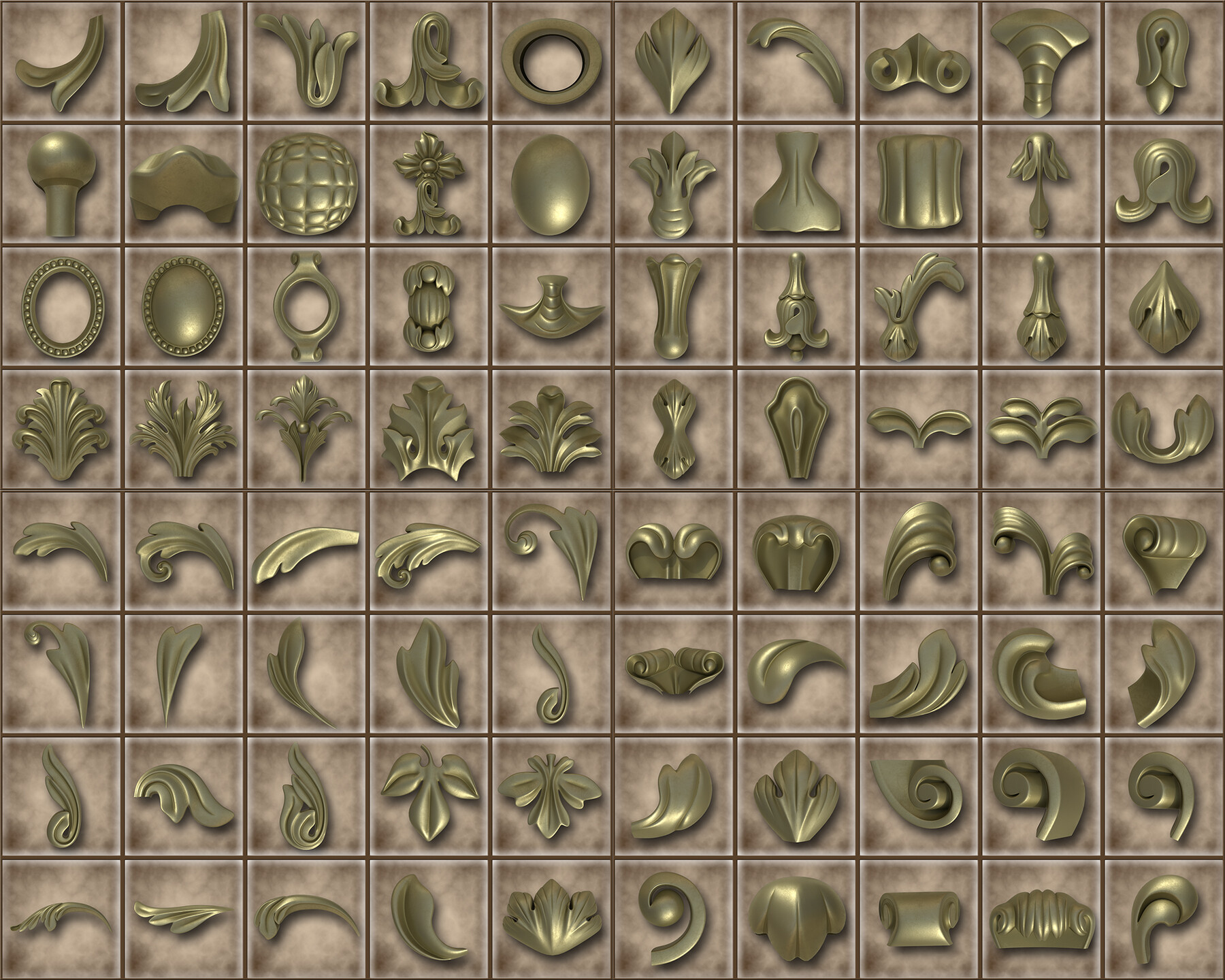 ArtStation - Ornamental Alphas Vol 01 | Brushes