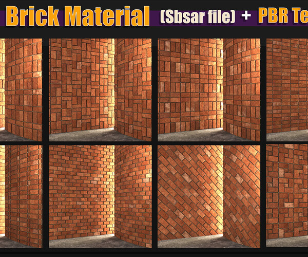 ArtStation - 40 Brick PBR Material | Resources
