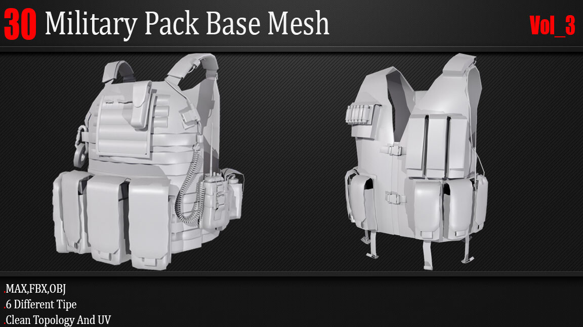 ArtStation - 30 Military Pack Base Mesh_Vol 03 ( Game Ready ) | Game Assets