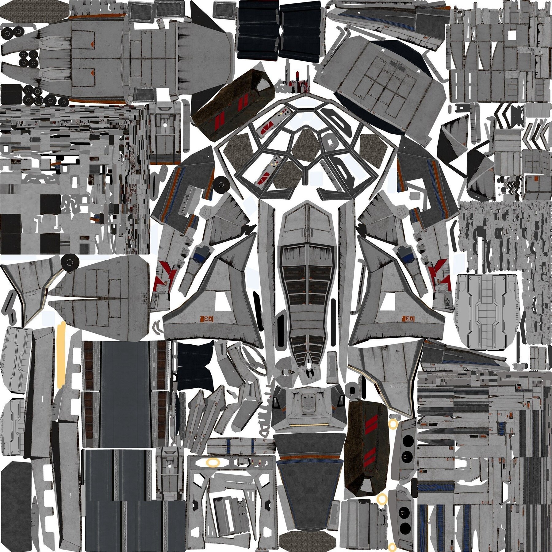 ArtStation - Space Ship - Rigged - Fully Textured - include inside ...