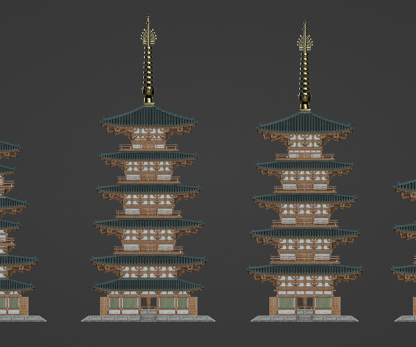 ArtStation - Japanese Modular Pagoda | Game Assets