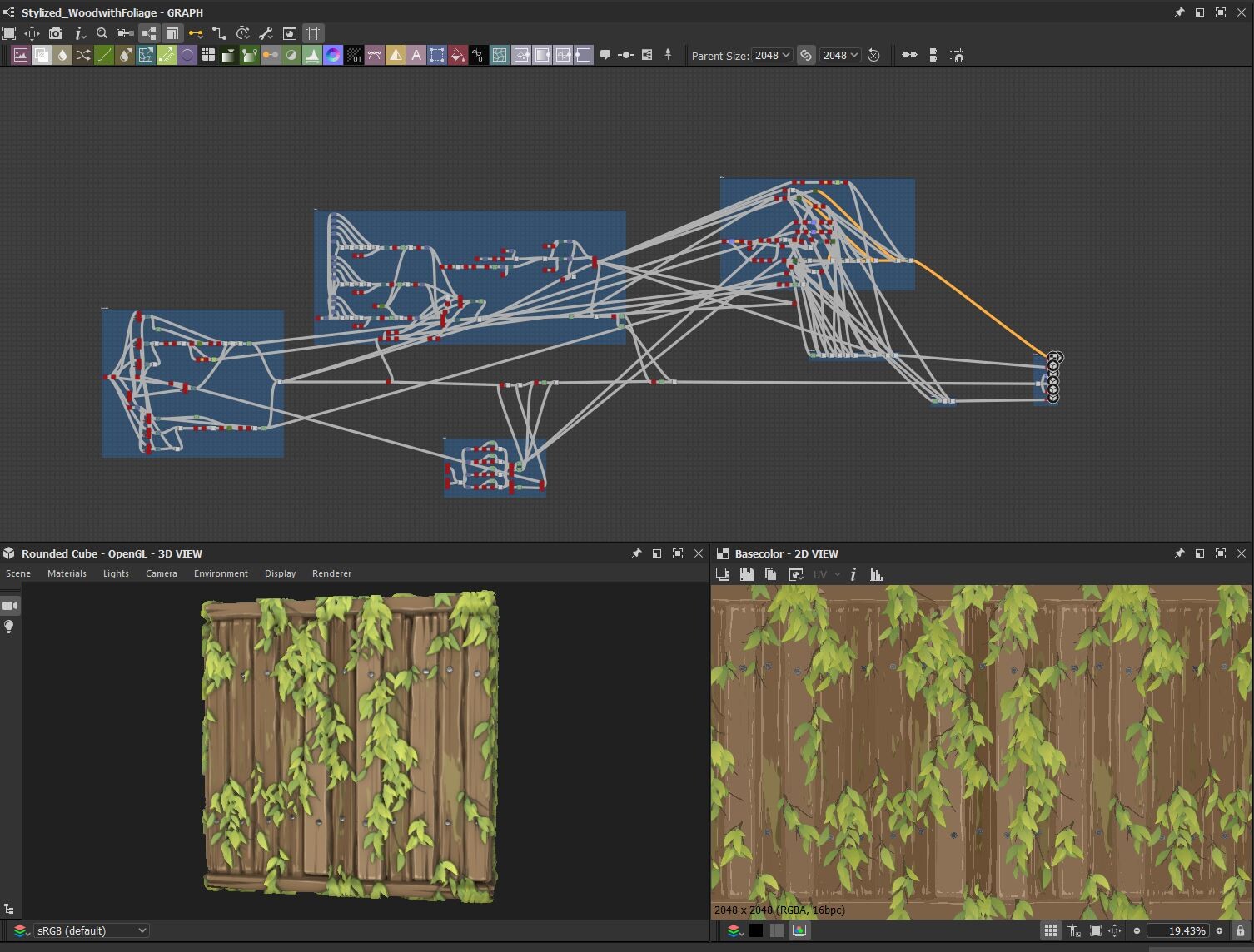 ArtStation - Stylized Wood with Foliage | Game Assets