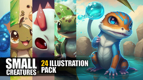 ArtStation - Small chibi creatures 24 Illustration Pack | Artworks
