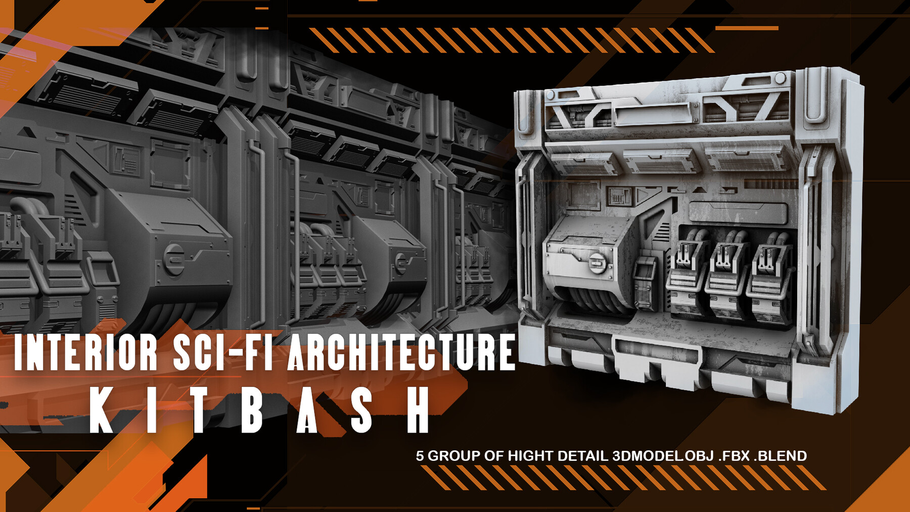 ArtStation - Sci-fi architecture kitbash_6 group_ vol.1 | Resources