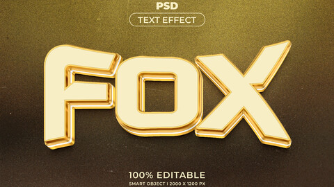 ArtStation - 3D Fox PSD fully editable text effect. Layer style PSD ...