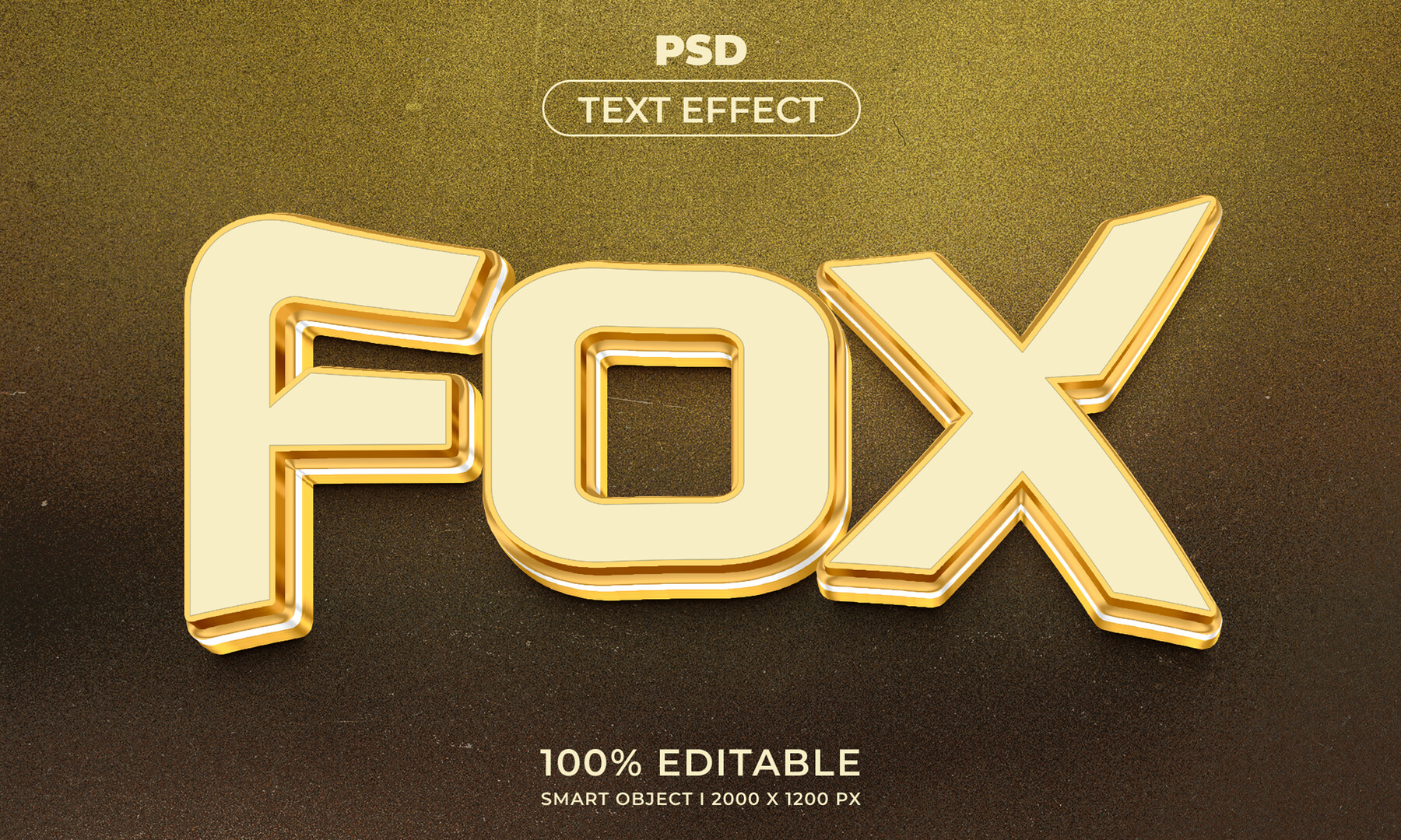 ArtStation - 3D Fox PSD fully editable text effect. Layer style PSD ...