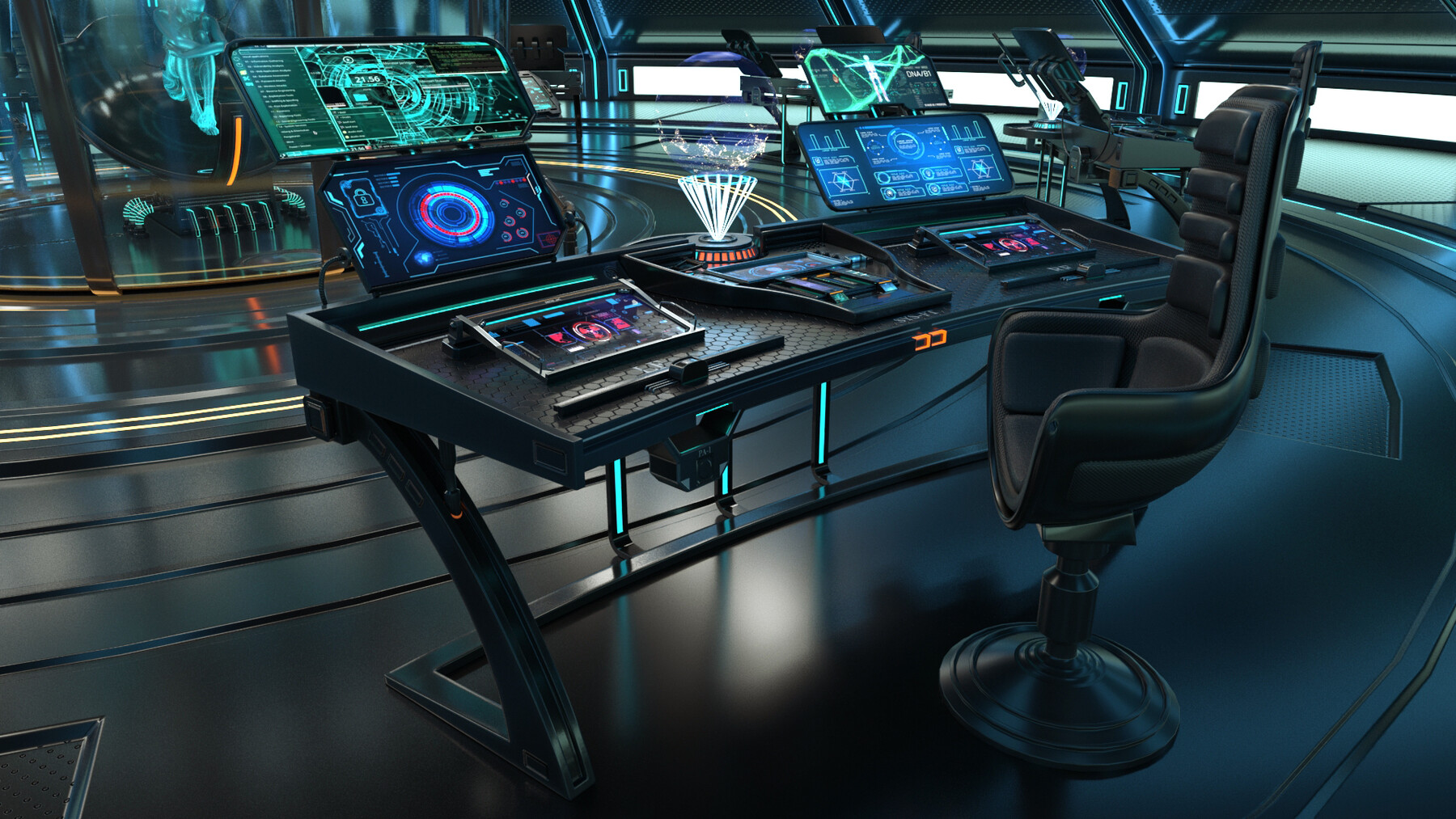 ArtStation - Sci Fi Interior Station - scifi station 3D model | Resources