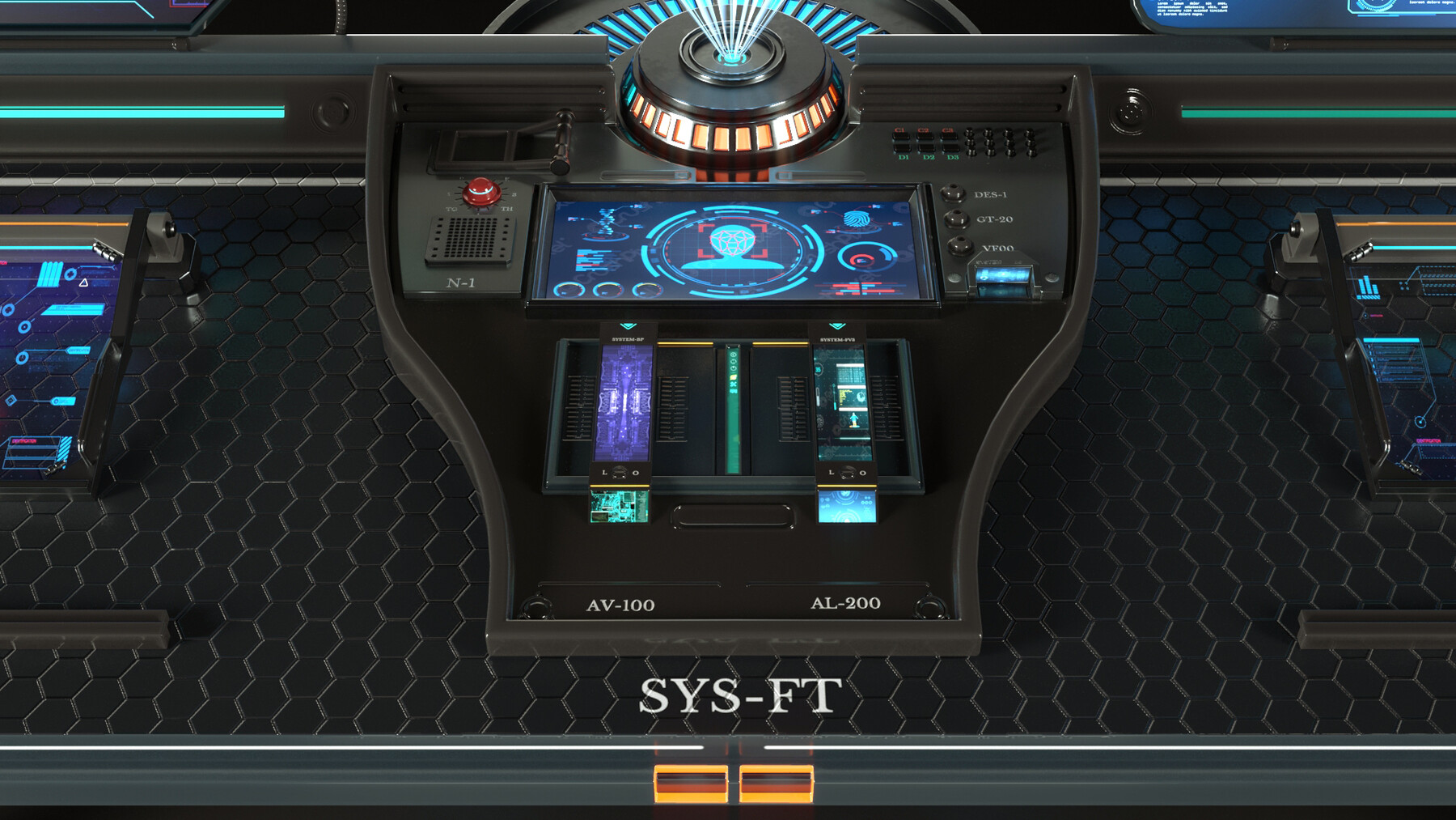 ArtStation - Control panel desk 3D - scifi panel model | Resources