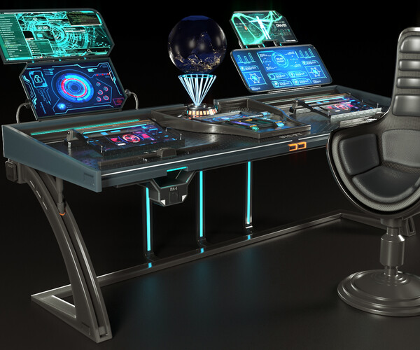 ArtStation - Control panel desk 3D - scifi panel model | Resources