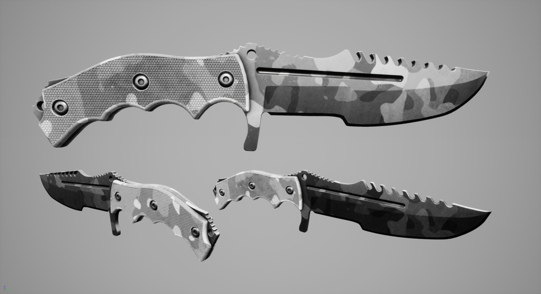 ArtStation - High Detail Tactical Knife with extra skins | Game Assets