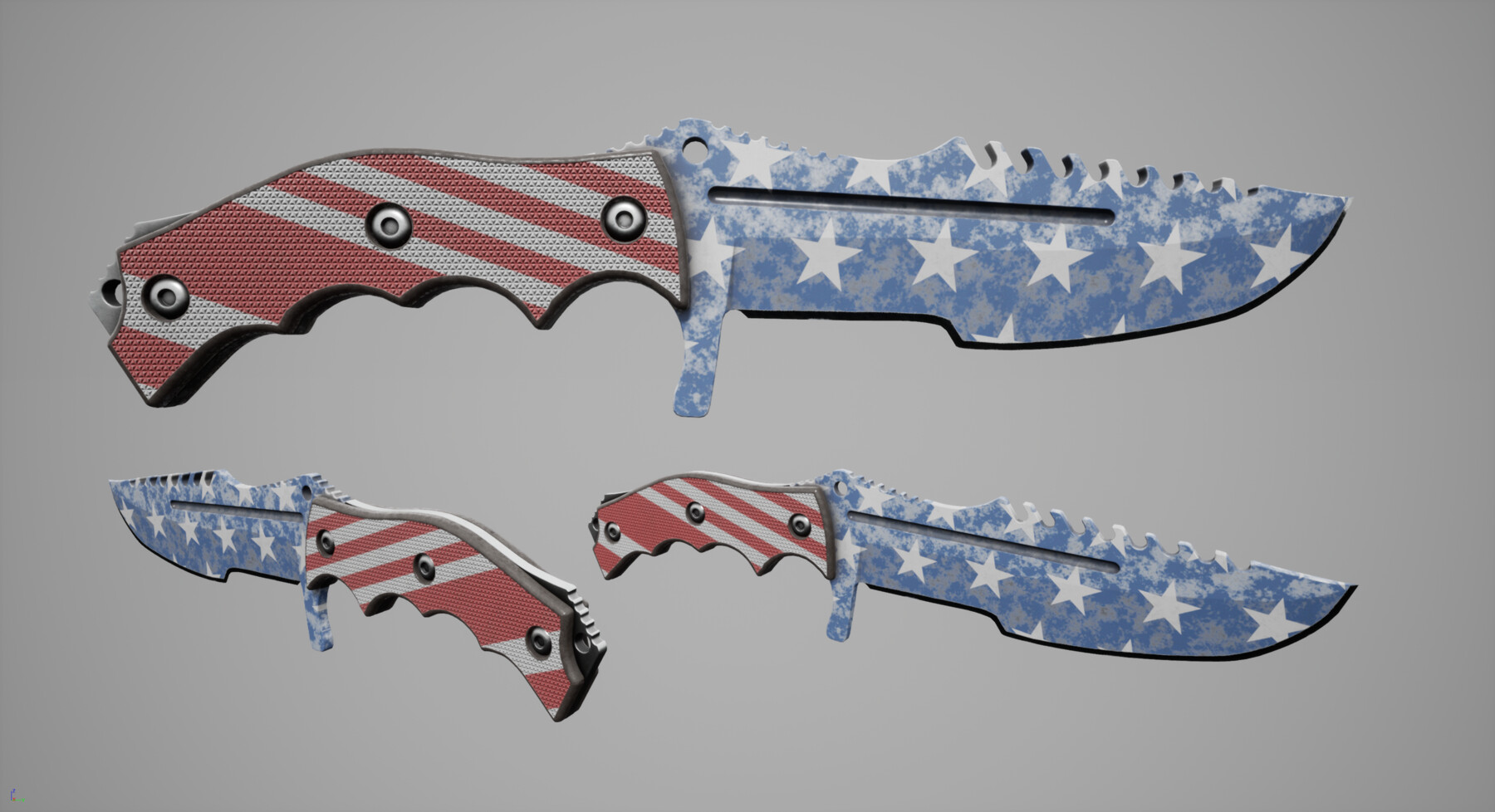 ArtStation - High Detail Tactical Knife with extra skins | Game Assets