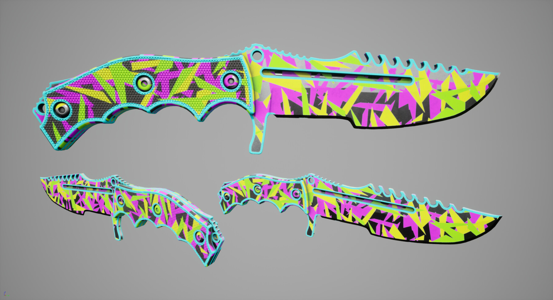 ArtStation - High Detail Tactical Knife with extra skins | Game Assets