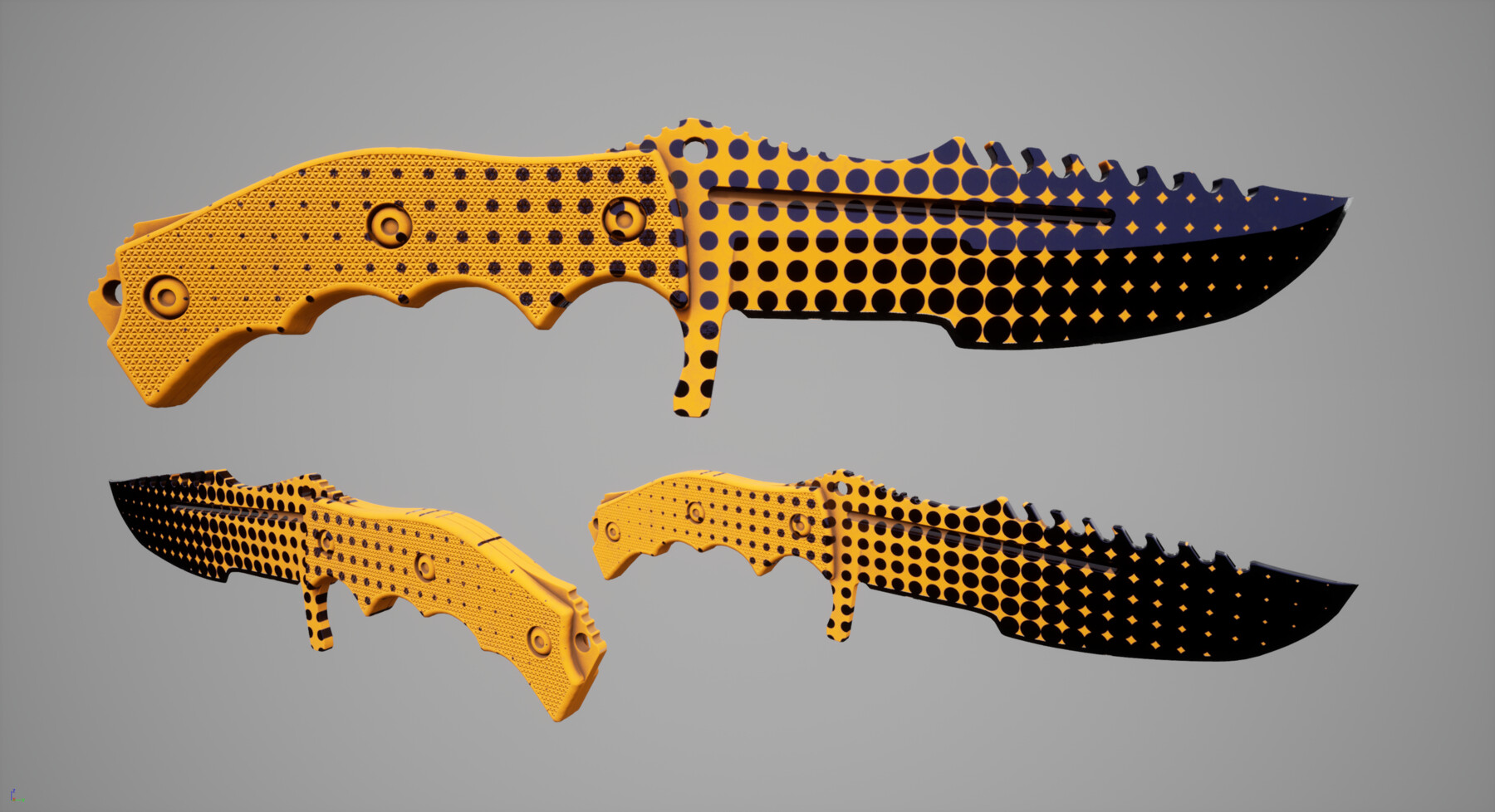 ArtStation - High Detail Tactical Knife with extra skins | Game Assets