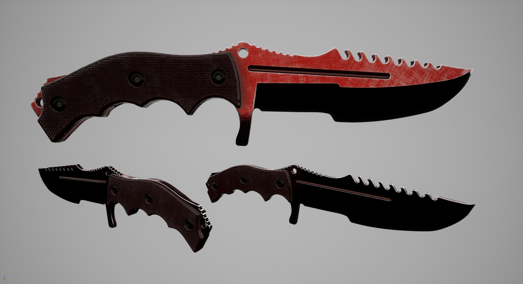 ArtStation - High Detail Tactical Knife with extra skins | Game Assets