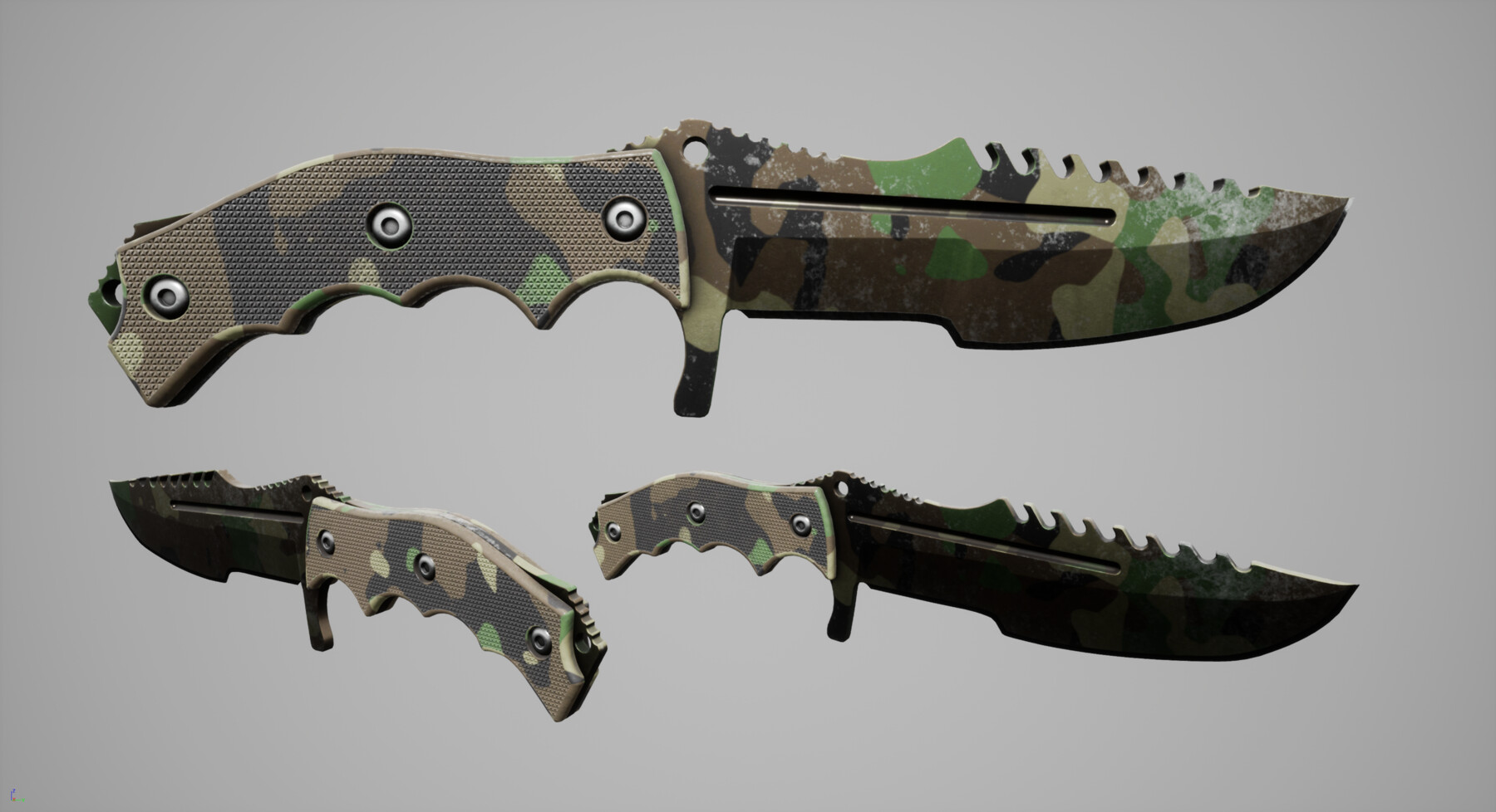 ArtStation - High Detail Tactical Knife with extra skins | Game Assets