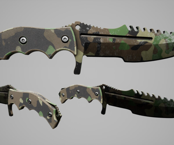 ArtStation - High Detail Tactical Knife with extra skins | Game Assets