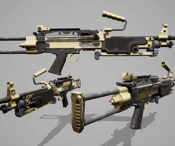 ArtStation - High Detail LMG with extra skins | Game Assets