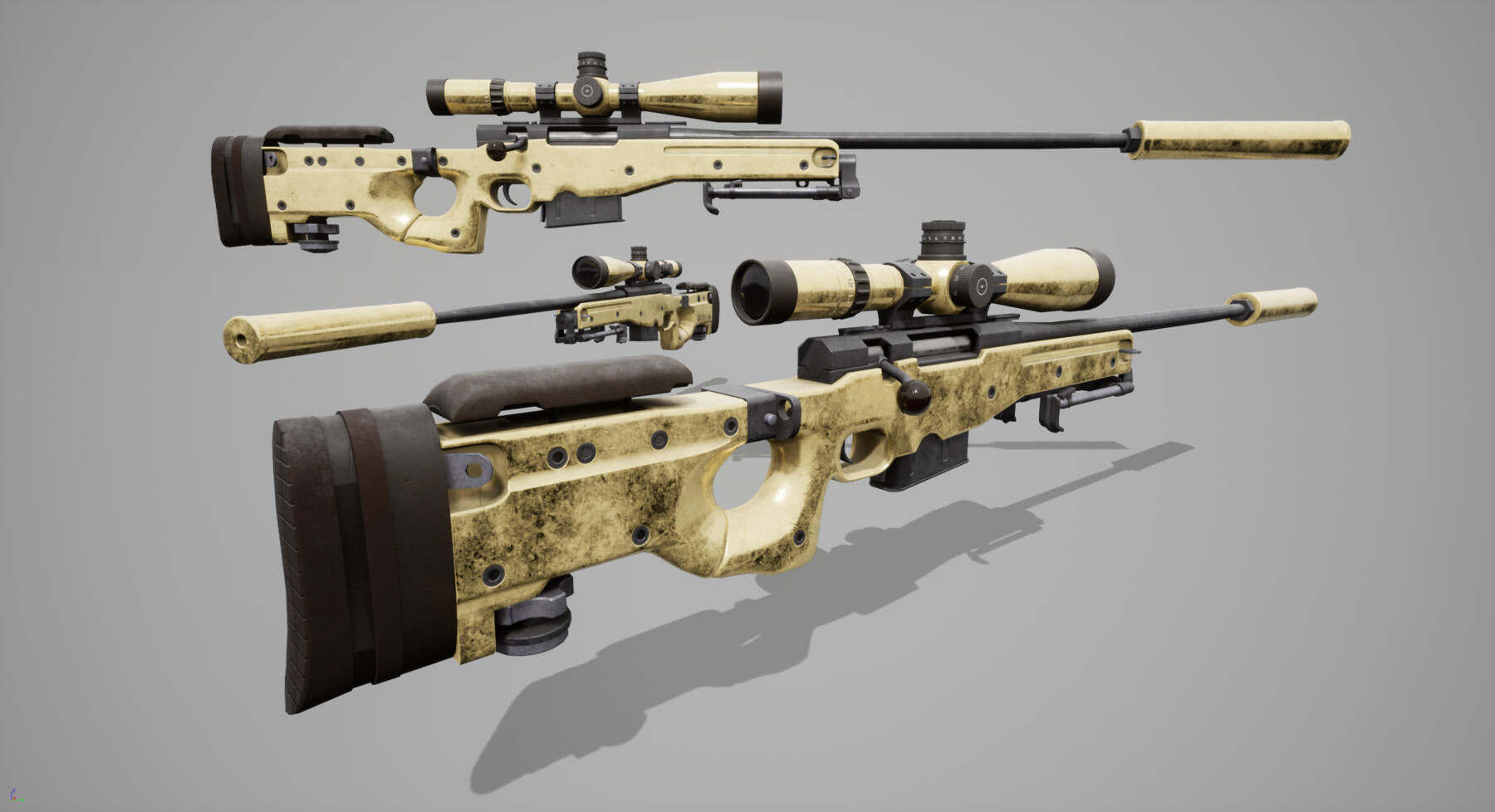 ArtStation - High Detail Sniper with extra skins | Game Assets