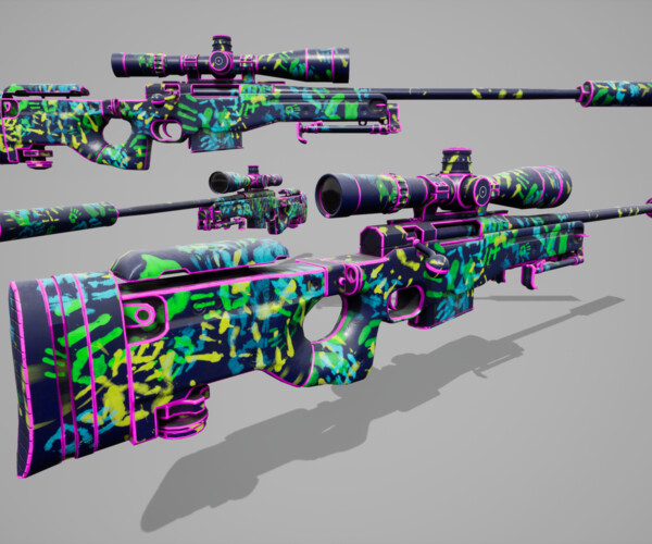 ArtStation - High Detail Sniper with extra skins | Game Assets