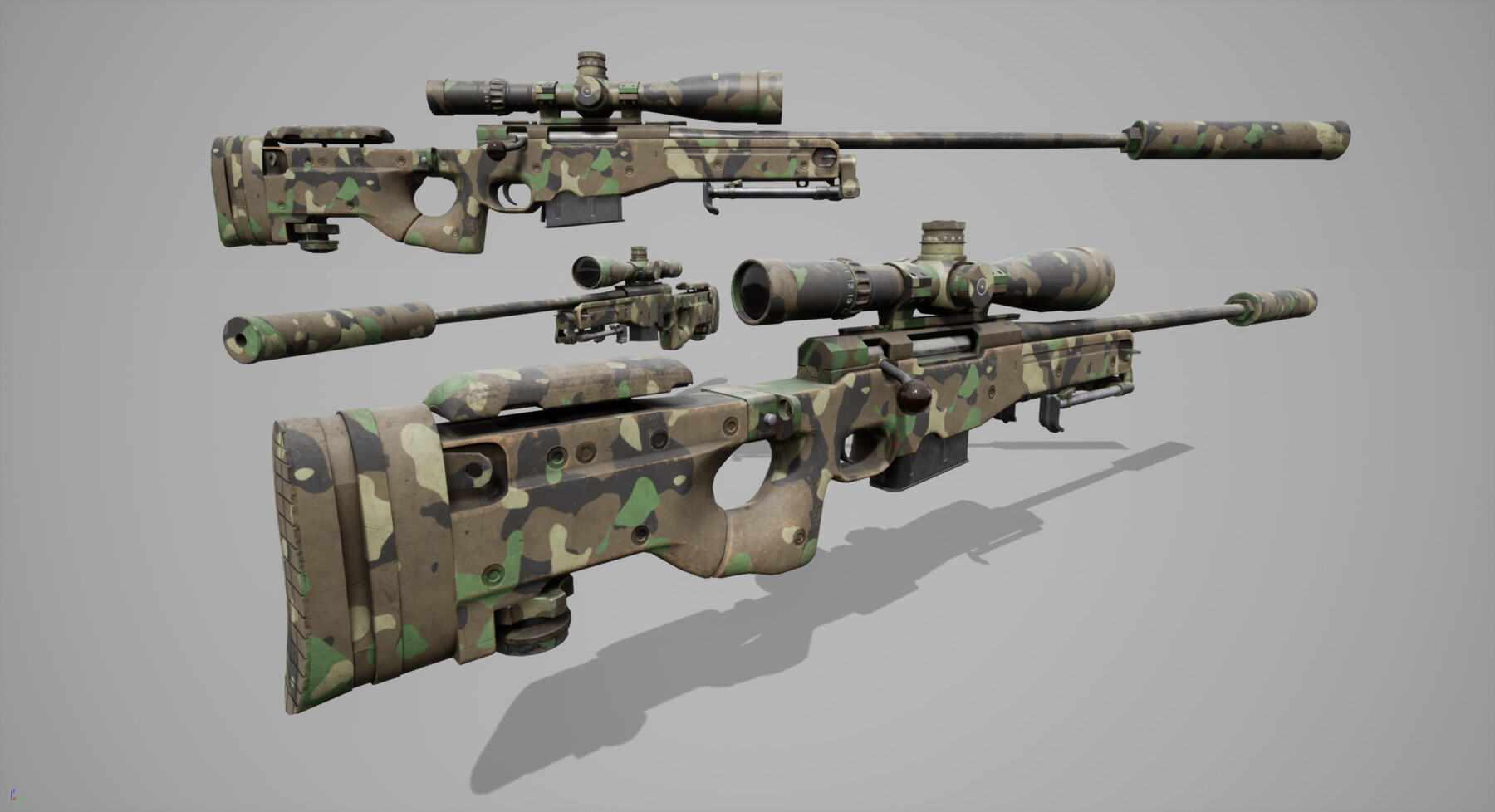 ArtStation - High Detail Sniper with extra skins | Game Assets