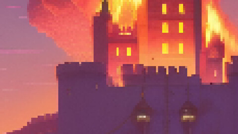 ArtStation - Castle on fire | Artworks