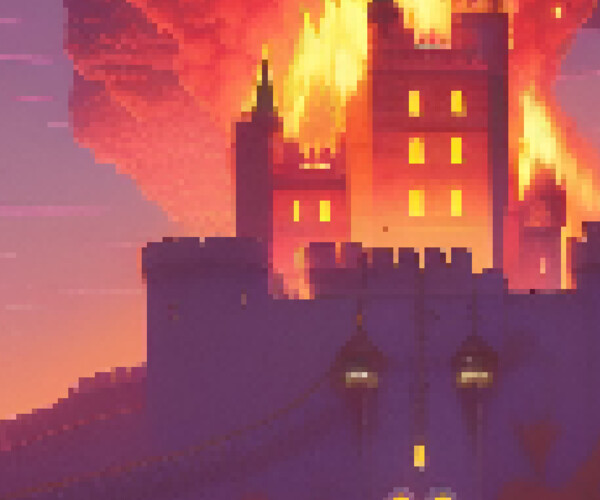 ArtStation - Castle on fire | Artworks