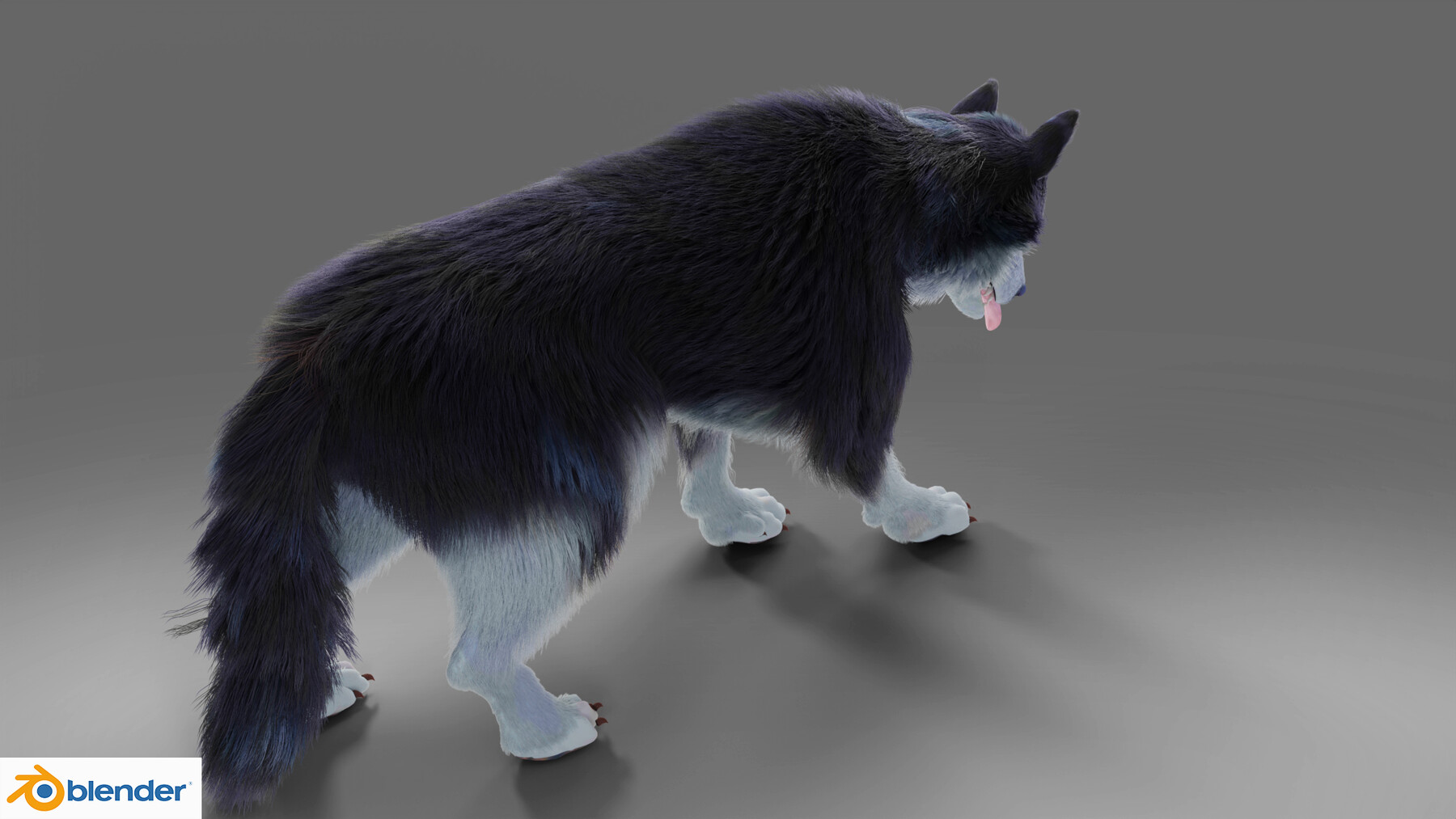ArtStation - Fur Gray Wolf Rigged and Animated in Blender | Game Assets