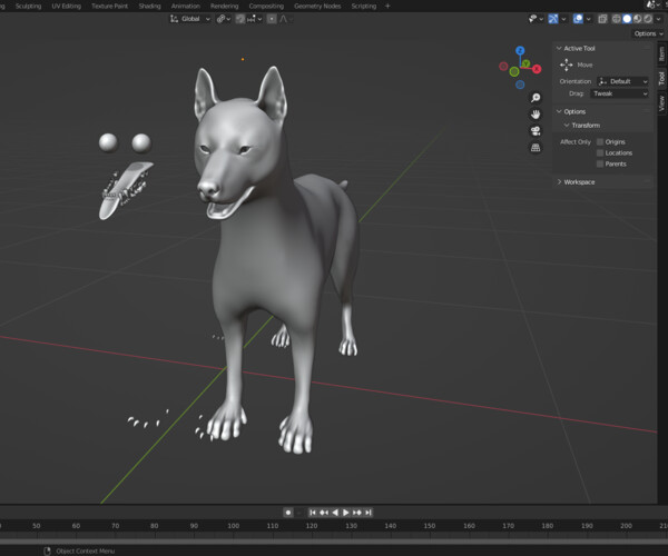 ArtStation - Fur Gray Wolf Rigged and Animated in Blender | Game Assets