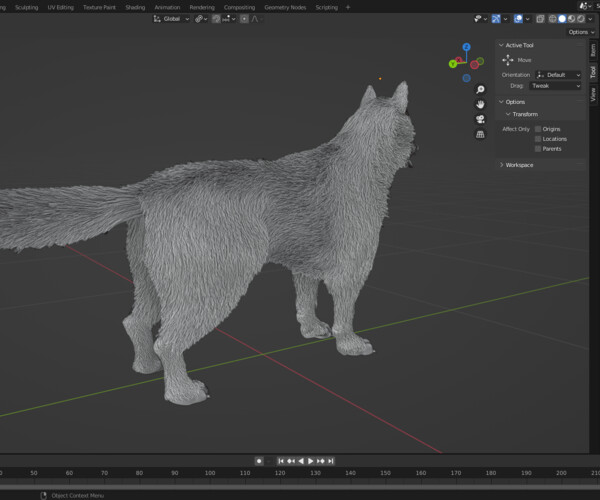 ArtStation - Fur Gray Wolf Rigged and Animated in Blender | Game Assets