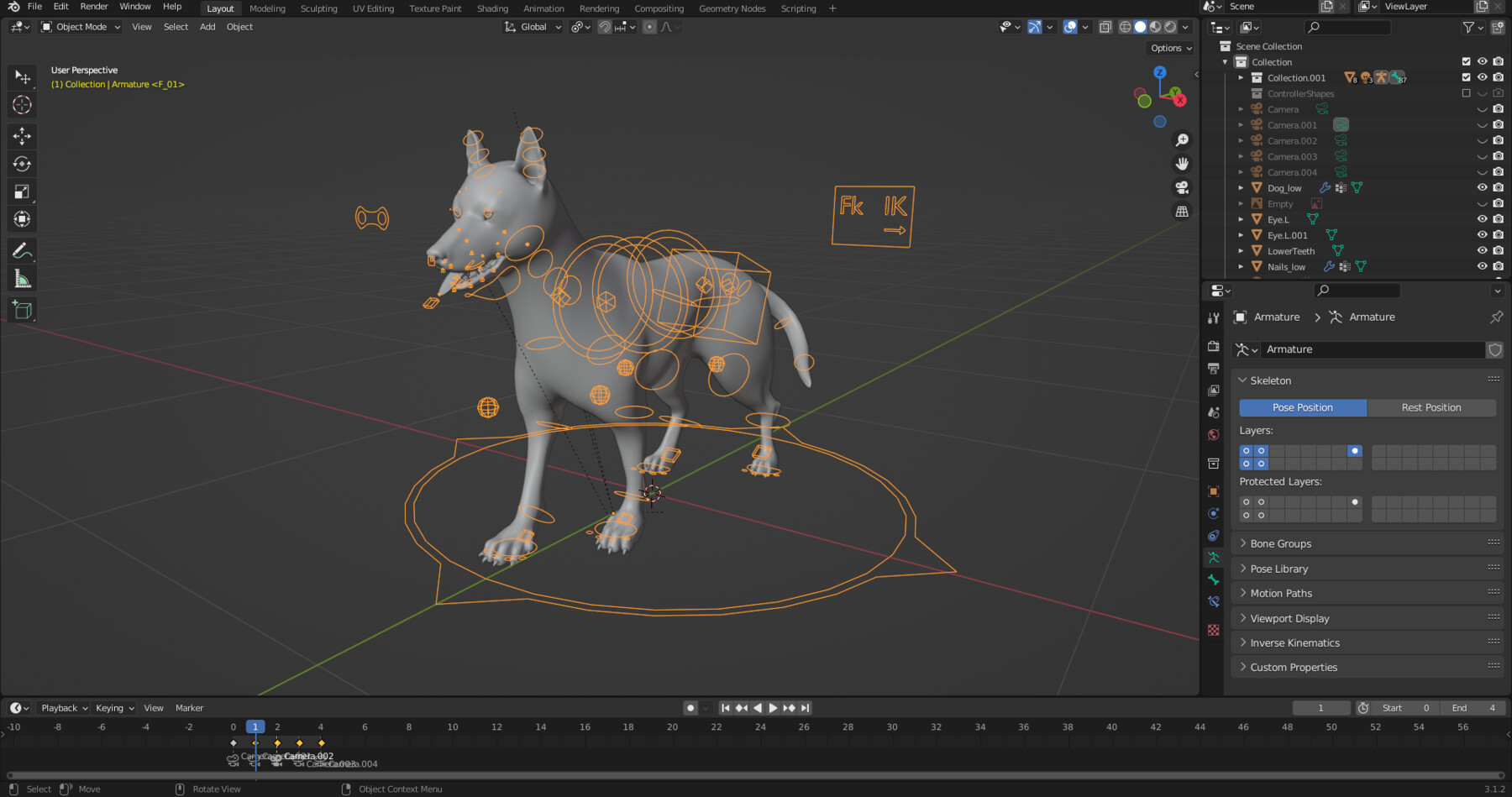ArtStation - Fur Gray Wolf Rigged and Animated in Blender | Game Assets