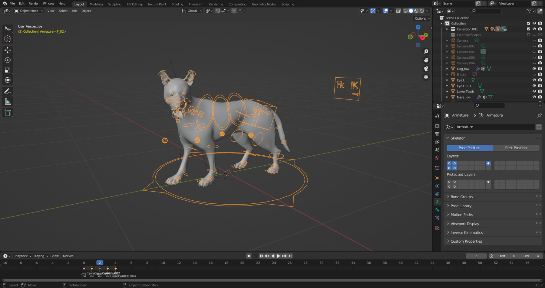 ArtStation - Fur Gray Wolf Rigged and Animated in Blender | Game Assets
