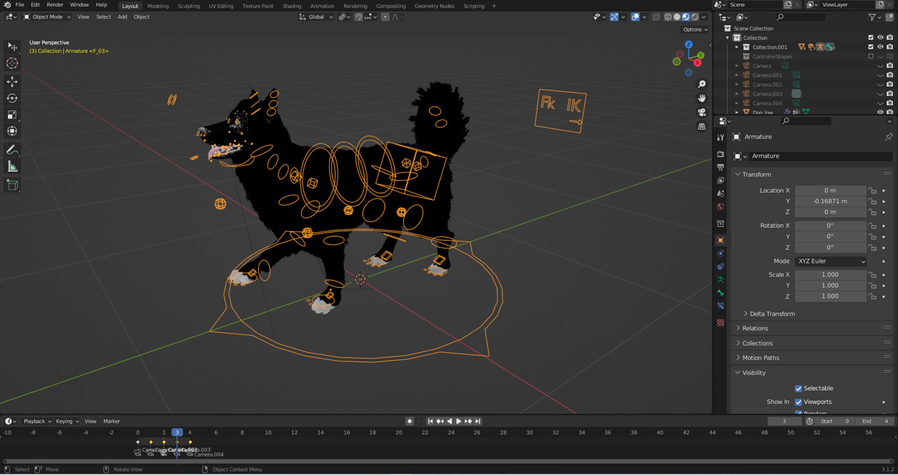ArtStation - Fur Gray Wolf Rigged and Animated in Blender | Game Assets