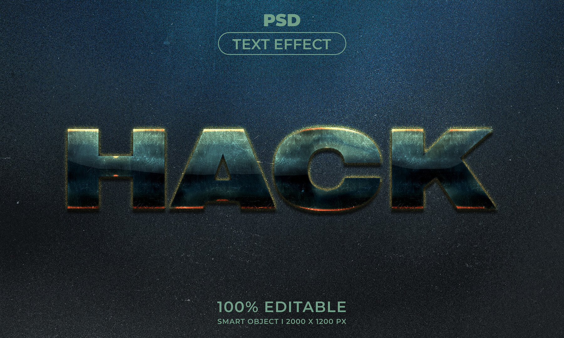 ArtStation - 3D Hack PSD fully editable text effect. Layer style PSD ...