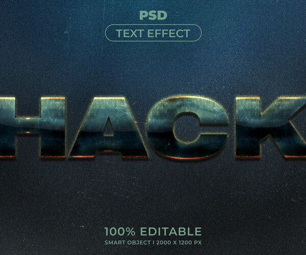 ArtStation - 3D Hack PSD fully editable text effect. Layer style PSD ...