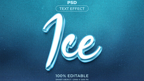 ArtStation - 3D Ice PSD fully editable text effect. Layer style PSD ...