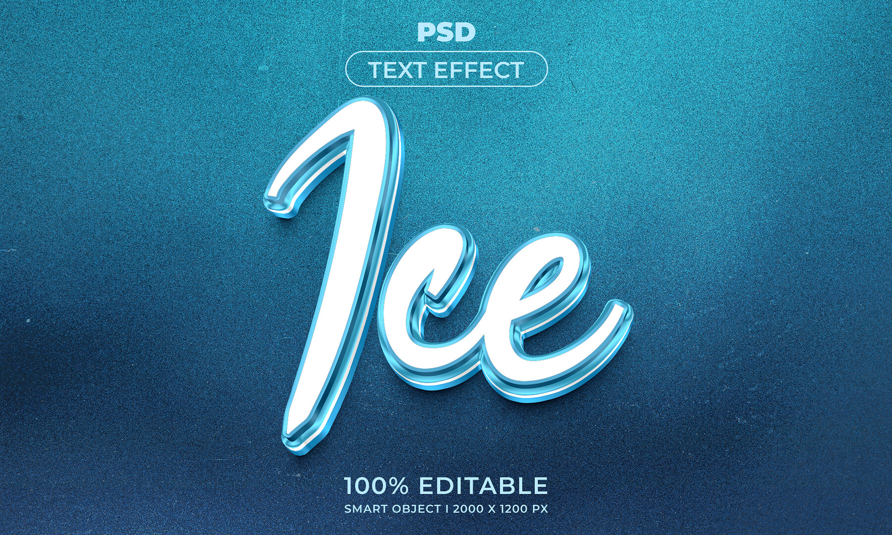 ArtStation - 3D Ice PSD fully editable text effect. Layer style PSD ...