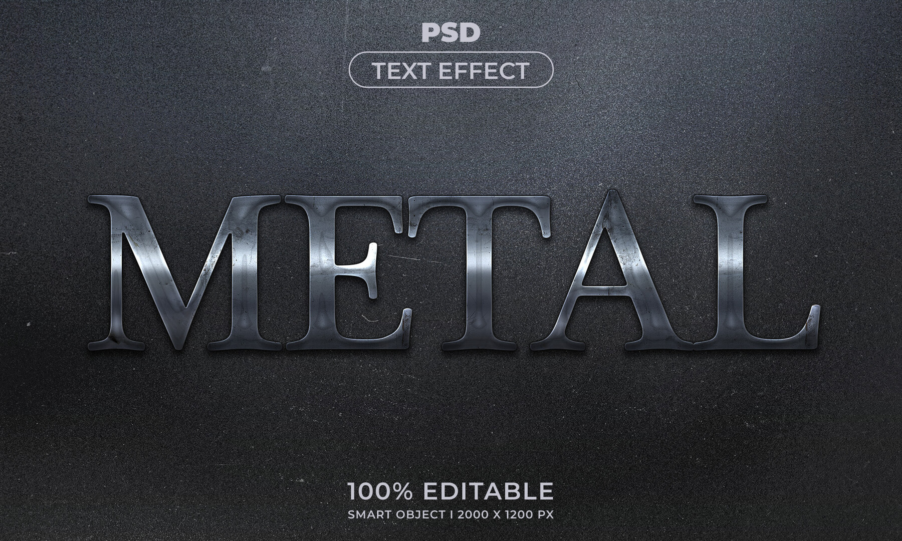 ArtStation - 3D Metal PSD fully editable text effect. Layer style PSD ...