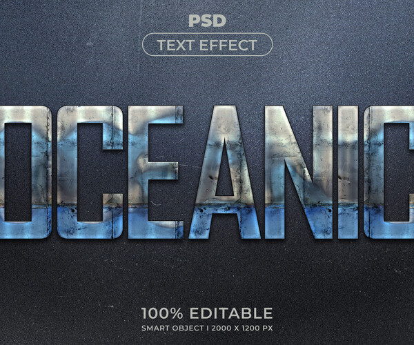 ArtStation - 3D Oceanic PSD fully editable text effect. Layer style PSD ...