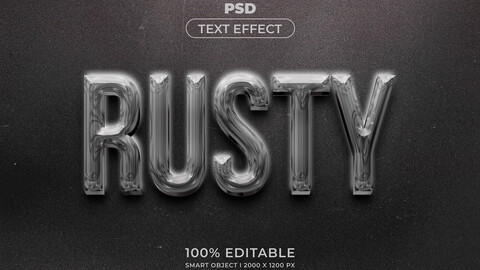 ArtStation - 3D Rusty PSD fully editable text effect. Layer style PSD ...