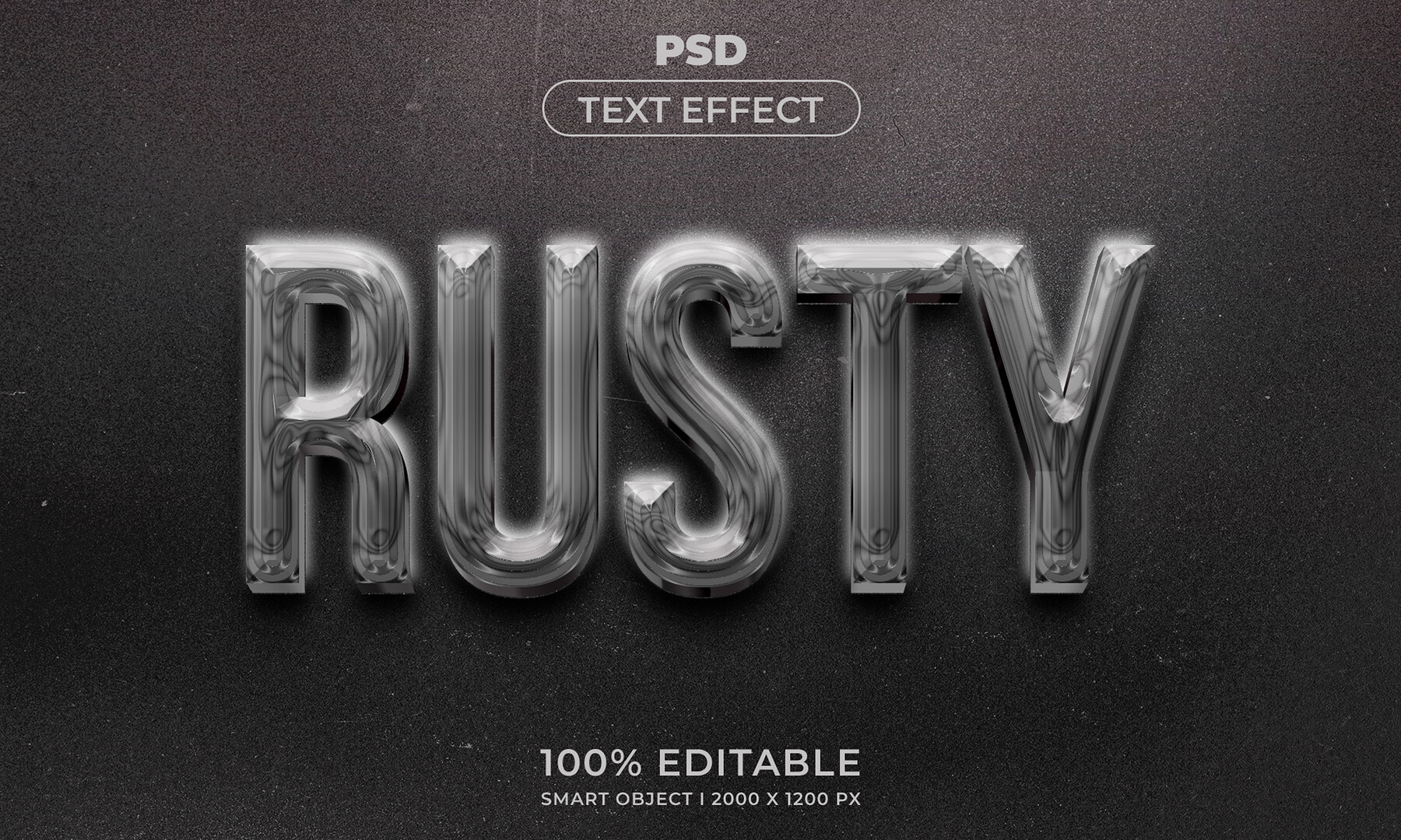 ArtStation - 3D Rusty PSD fully editable text effect. Layer style PSD ...