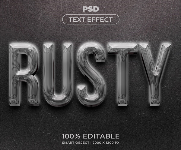 ArtStation - 3D Rusty PSD fully editable text effect. Layer style PSD ...