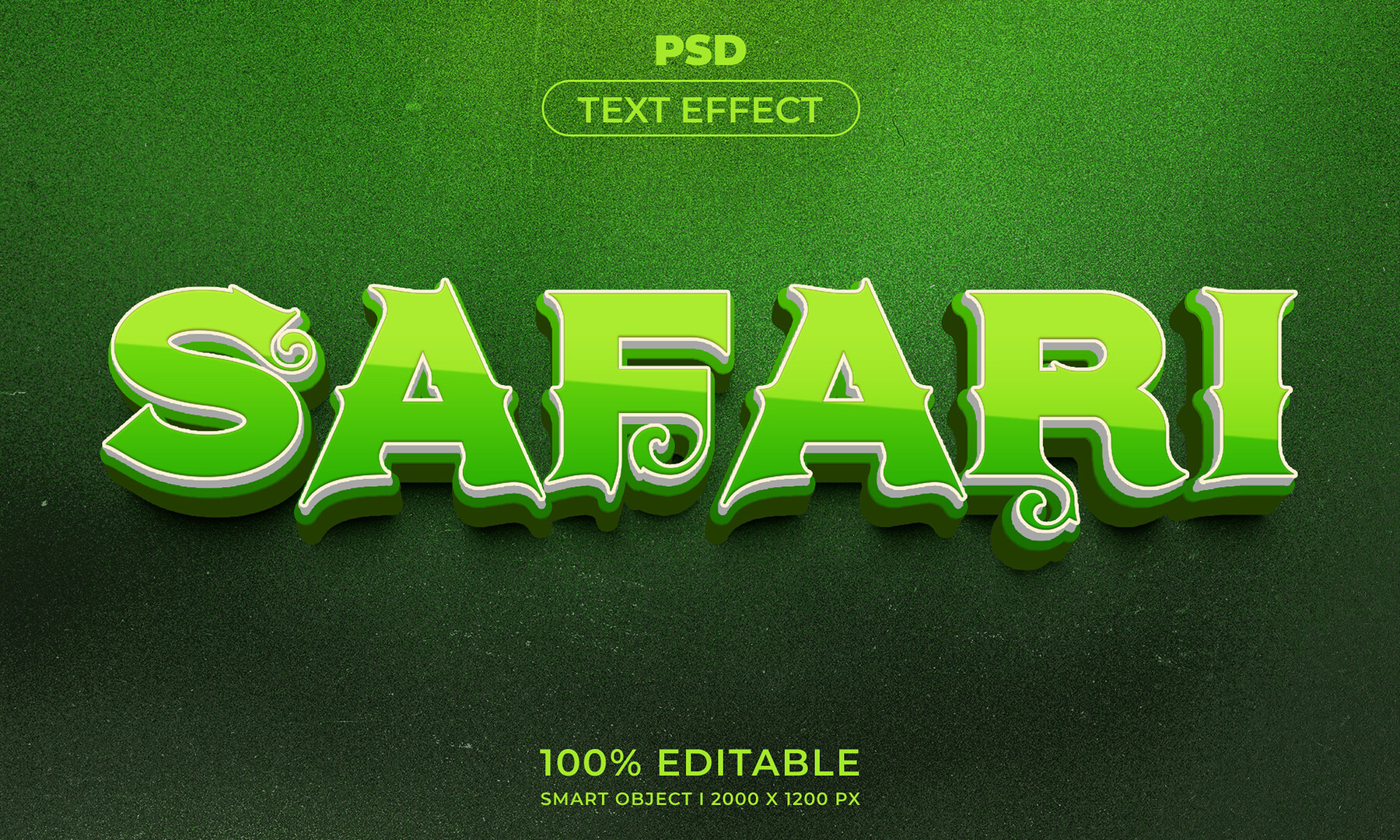 ArtStation - 3D Safari PSD fully editable text effect. Layer style PSD ...