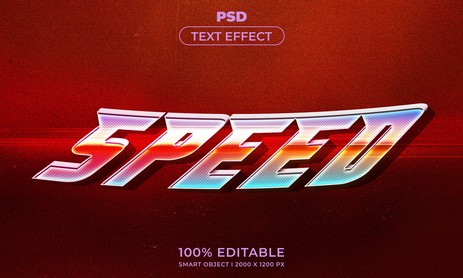 ArtStation - 3D Speed PSD fully editable text effect. Layer style PSD ...