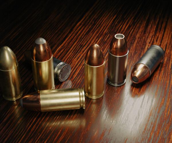 ArtStation - 9mm Bullet Pack of 6. | Game Assets