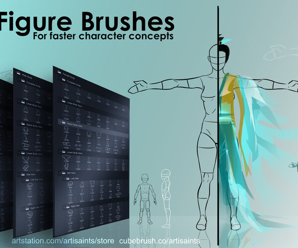 ArtStation - Figure Brushes - BUNDLE - 290 Brushes For Faster Character ...